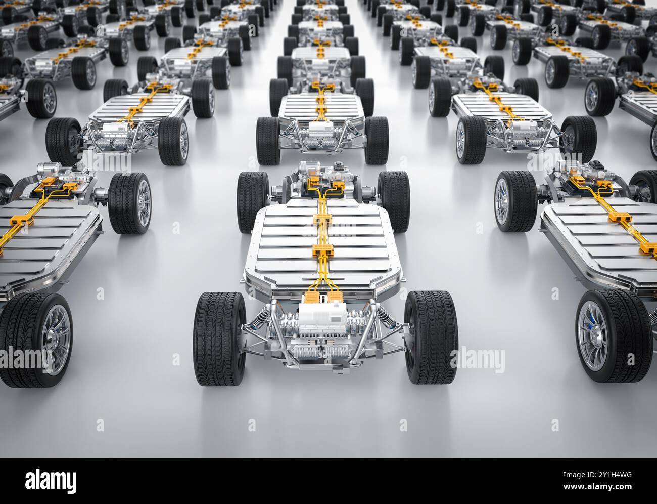 3d rendering group of electric vehicle battery or pack of lithium-ion ...