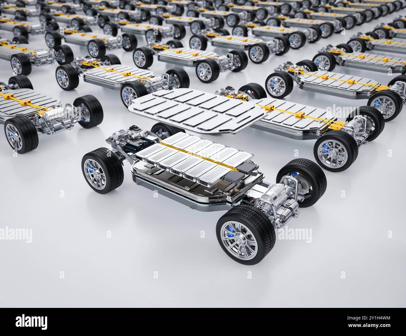 3d rendering exploded view of electric vehicle battery or pack of ...