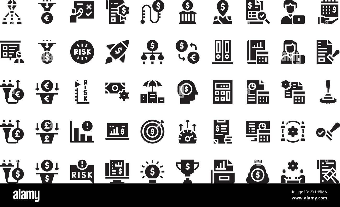 Financial strategy icons High-Quality Vector Icons Collection with ...