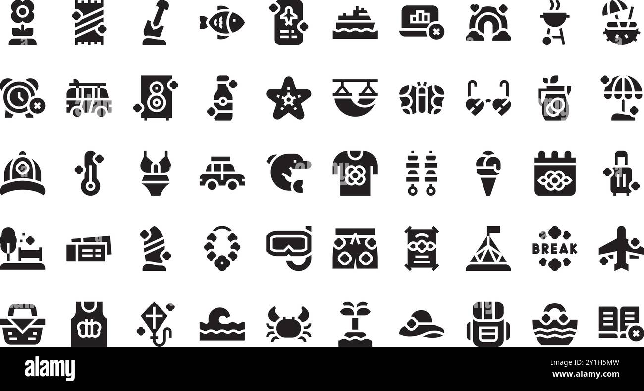 Spring break icons High-Quality Vector Icons Collection with Editable ...