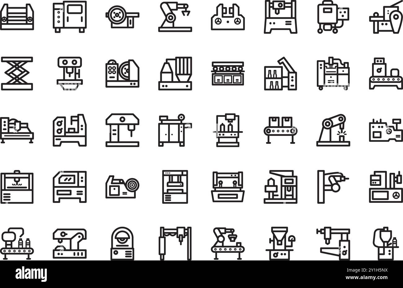 Factory machinery collection icons High-Quality Vector Icons Collection with Editable Stroke ...