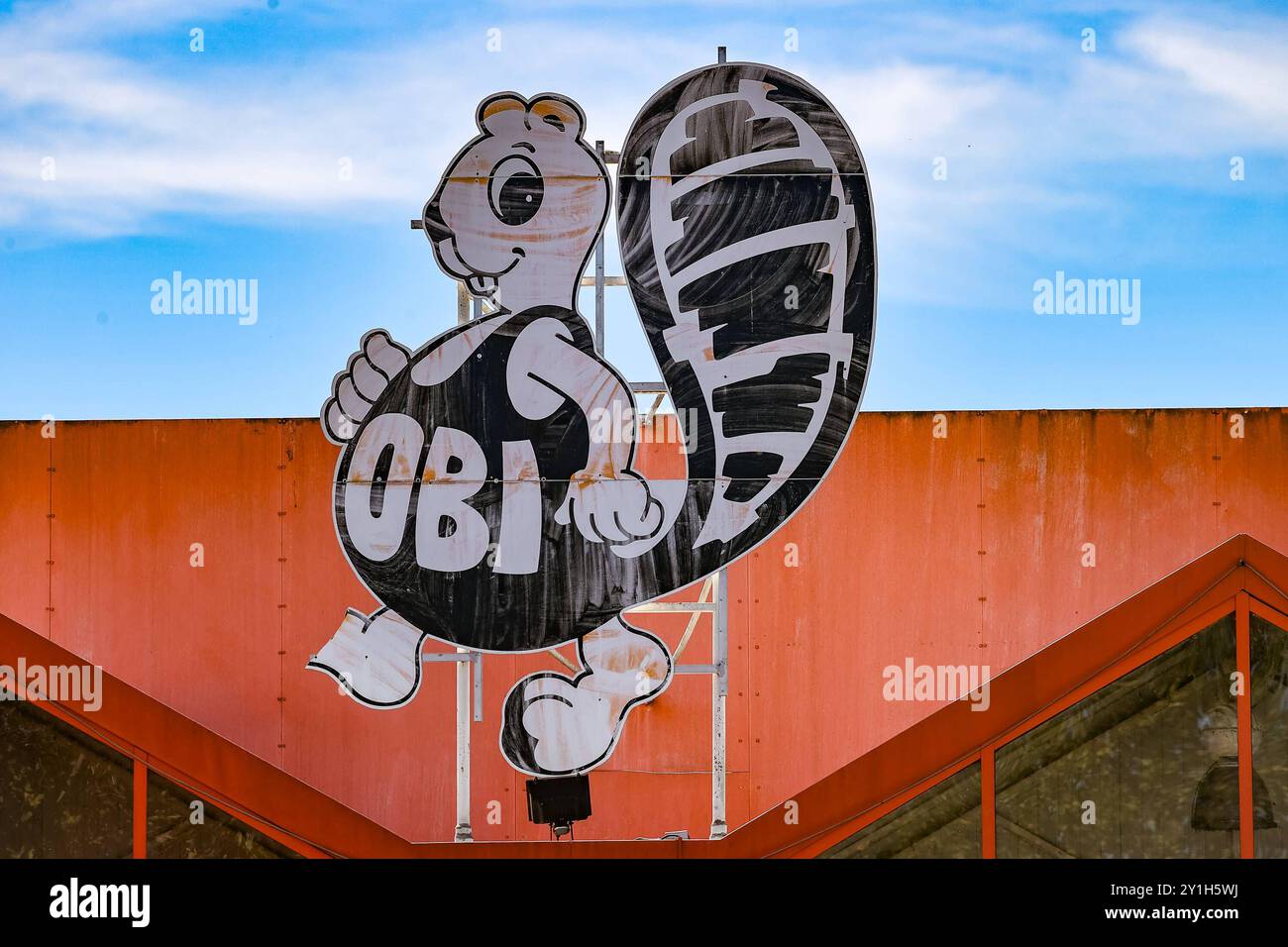 OBI, Symbolbild, Baumarkt, Maskottchen, Biber, Logo, Einzelhandel ...