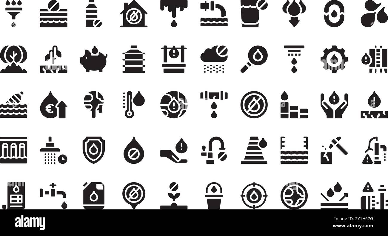 Water crisis icons High-Quality Vector Icons Collection with Editable Stroke. Ideal for ...