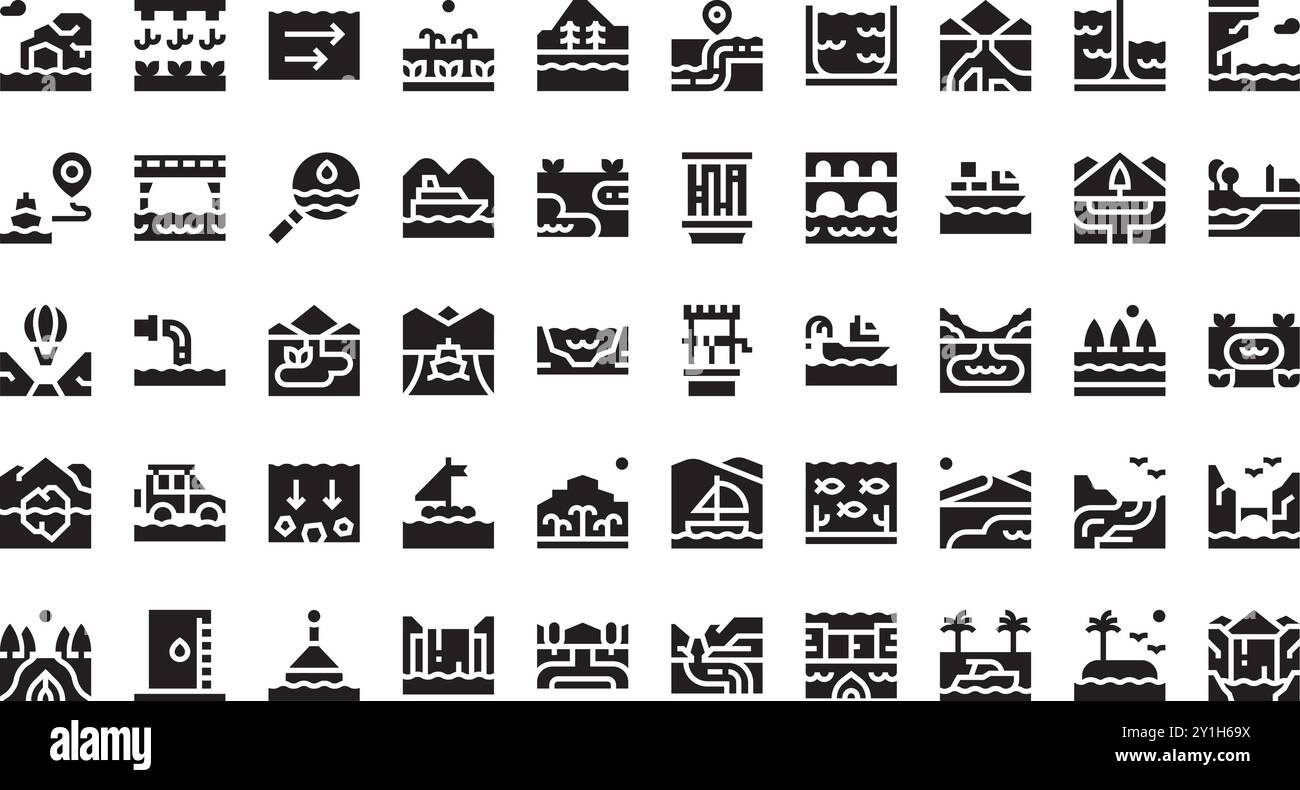 Waterway icons High-Quality Vector Icons Collection with Editable ...