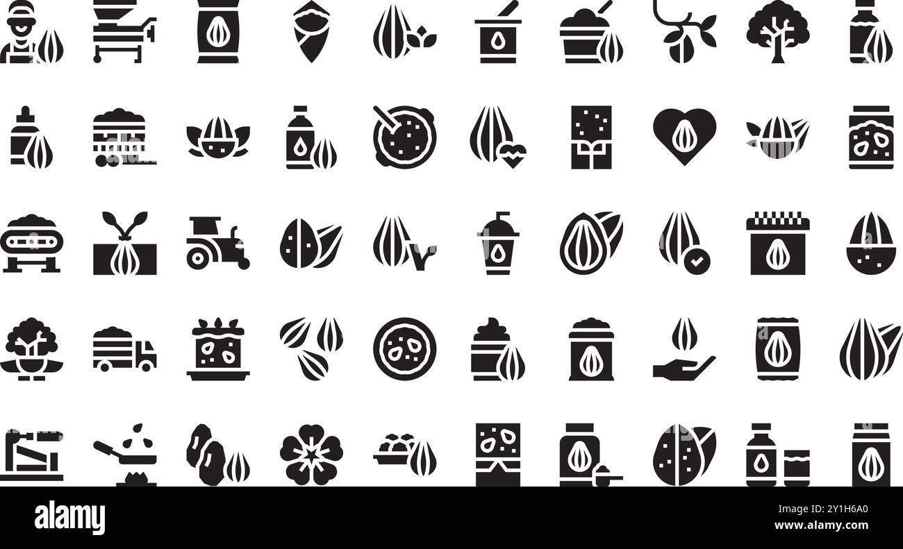 Almonds icons High-Quality Vector Icons Collection with Editable Stroke ...