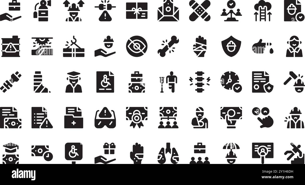 Workers compensation icons High-Quality Vector Icons Collection with ...