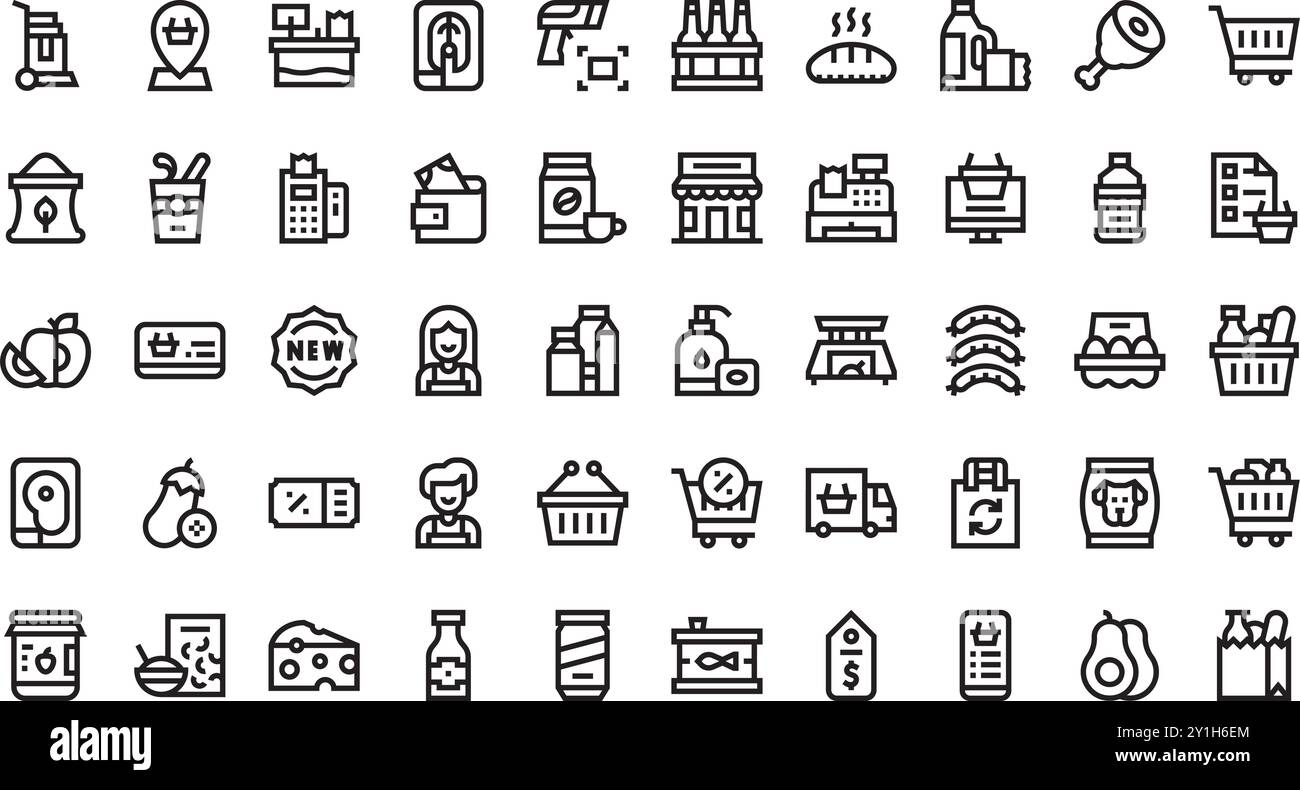 Grocery pack icons High-Quality Vector Icons Collection with Editable ...
