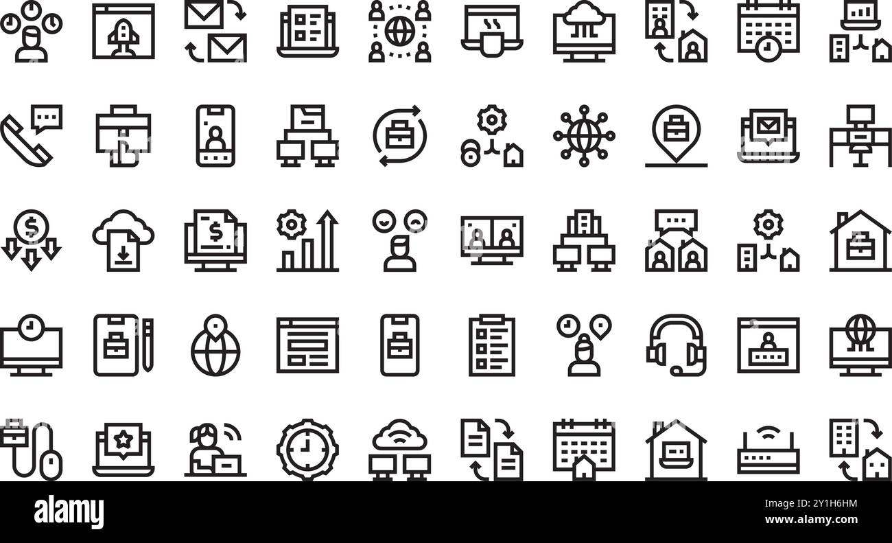 Remote working icons High-Quality Vector Icons Collection with Editable ...