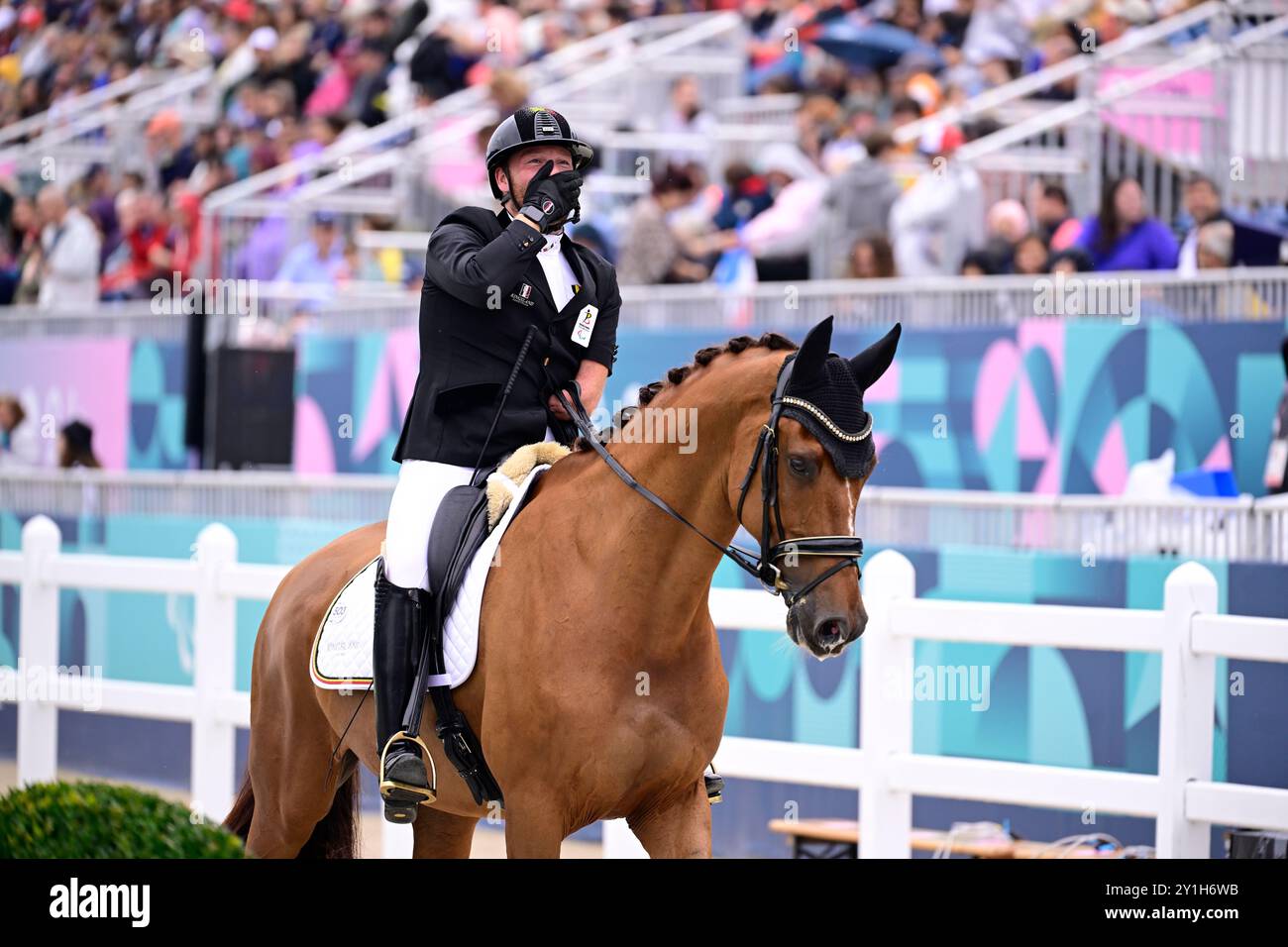 Paris, France. 07th Sep, 2024. Belgian Kevin Van Ham and his horse Eros ...