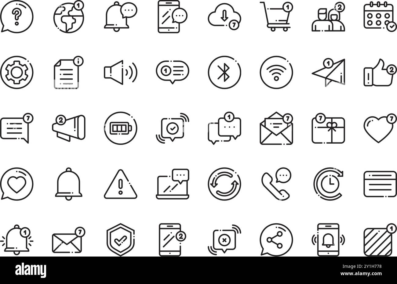Notifications icons High-Quality Vector Icons Collection with Editable ...