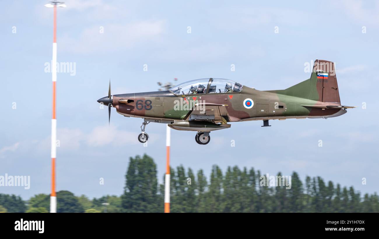 Slovenian Air Force - Pilatus PC-9M, arriving at RAF Fairford to ...