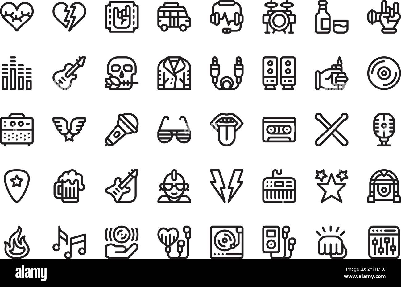 Rock roll icons High-Quality Vector Icons Collection with Editable ...