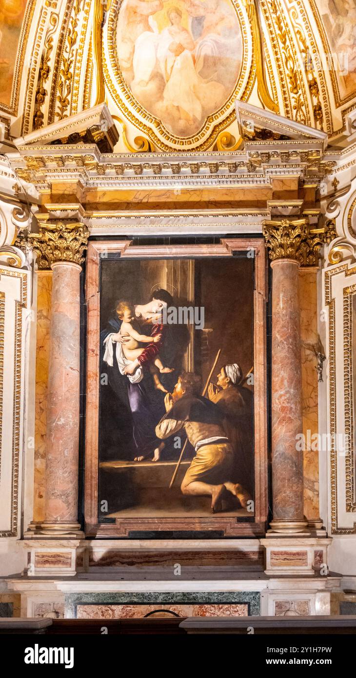 Rome, Italy, Chapel with La Madonna di Loreto by Caravaggio of Chiesa ...