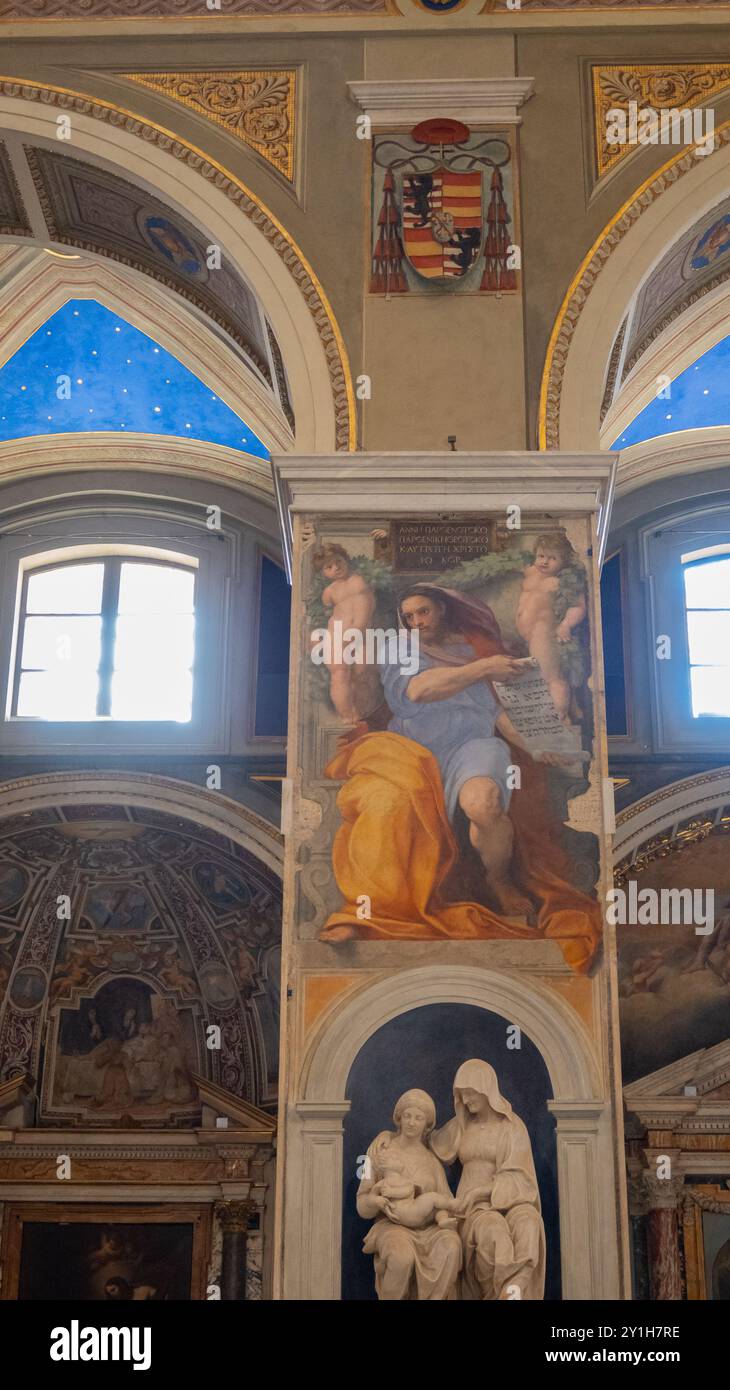 Rome, Italy, fresco,art,Prophet Isaiah by Raffaello inside Basilica di ...