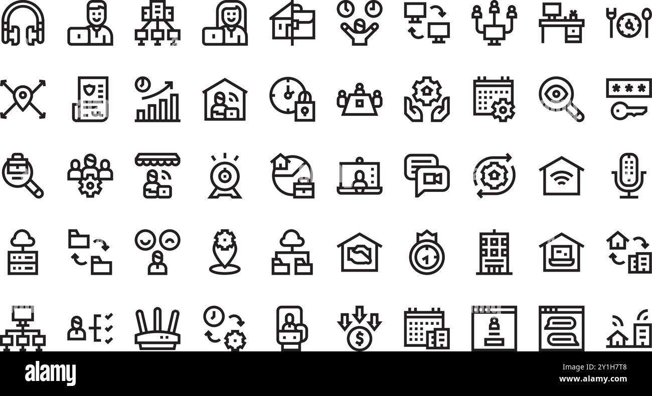 Hybrid working icons High-Quality Vector Icons Collection with Editable ...