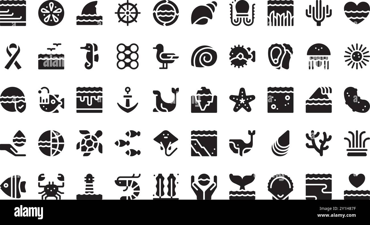 World oceans day icons High-Quality Vector Icons Collection with ...