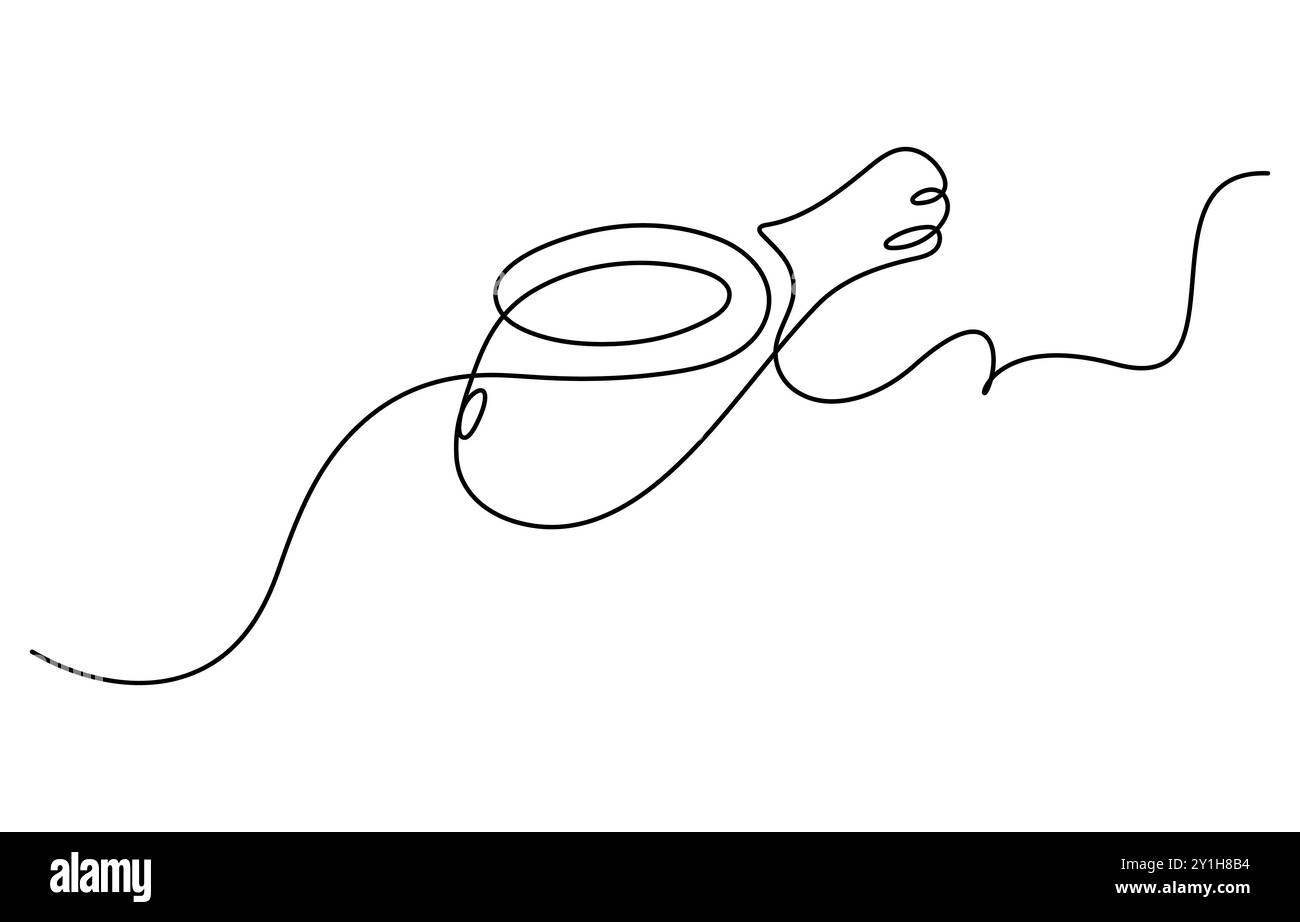 Single continuous line drawing of hot crispy fried chicken leg for ...