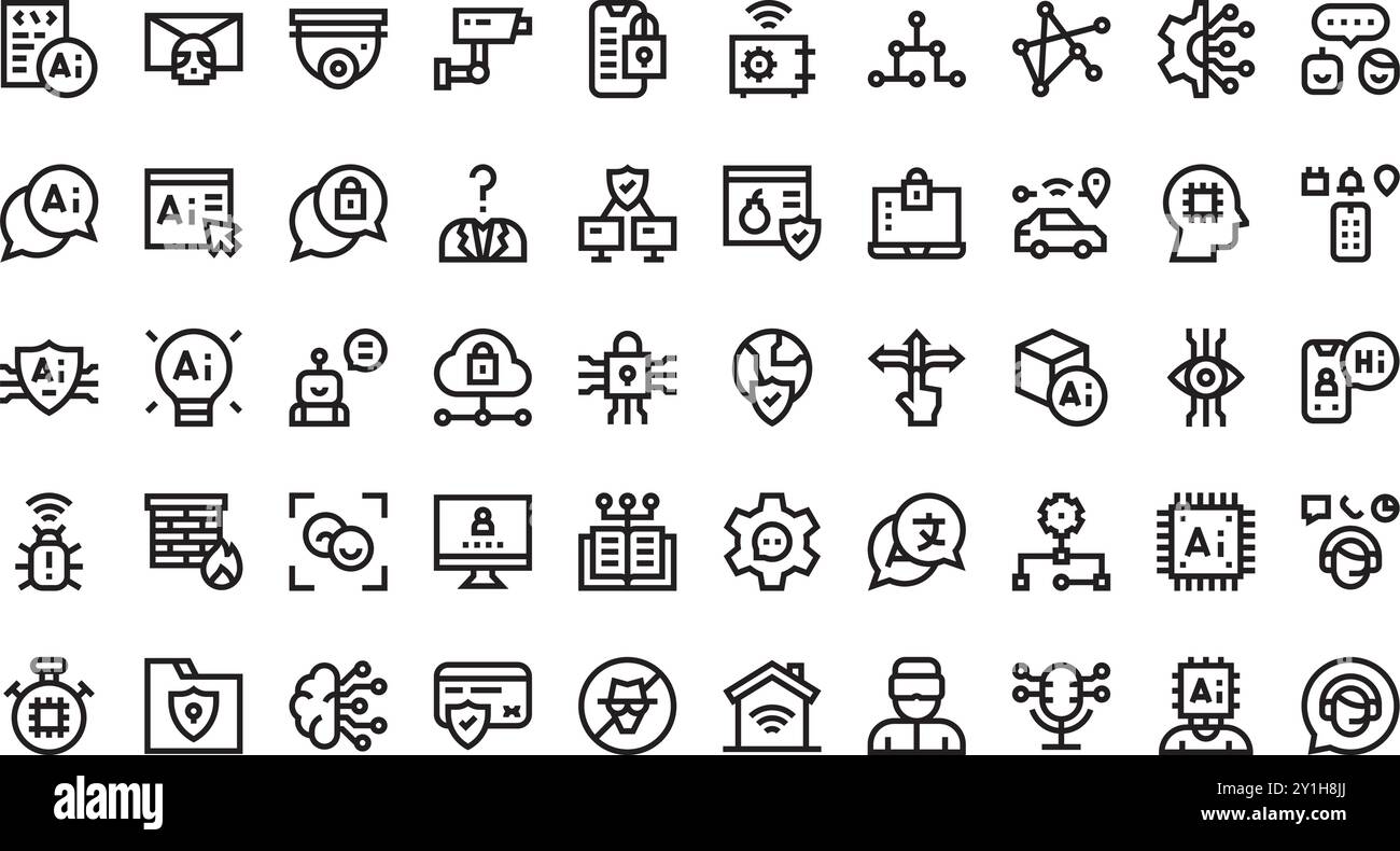 Artificial intelligence icons high Stock Vector Images - Alamy