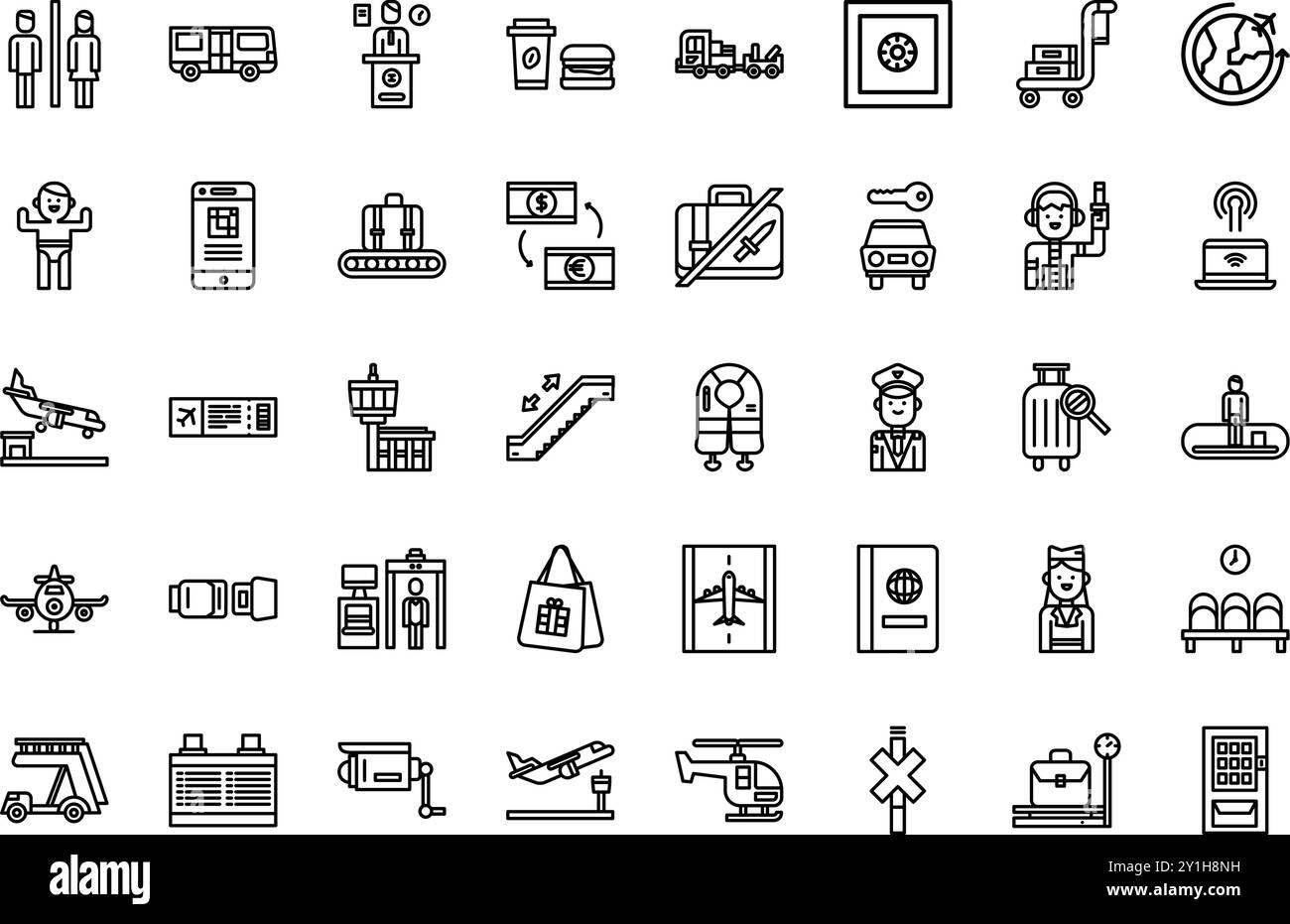 Airport icons High-Quality Vector Icons Collection with Editable Stroke. Ideal for Professional ...
