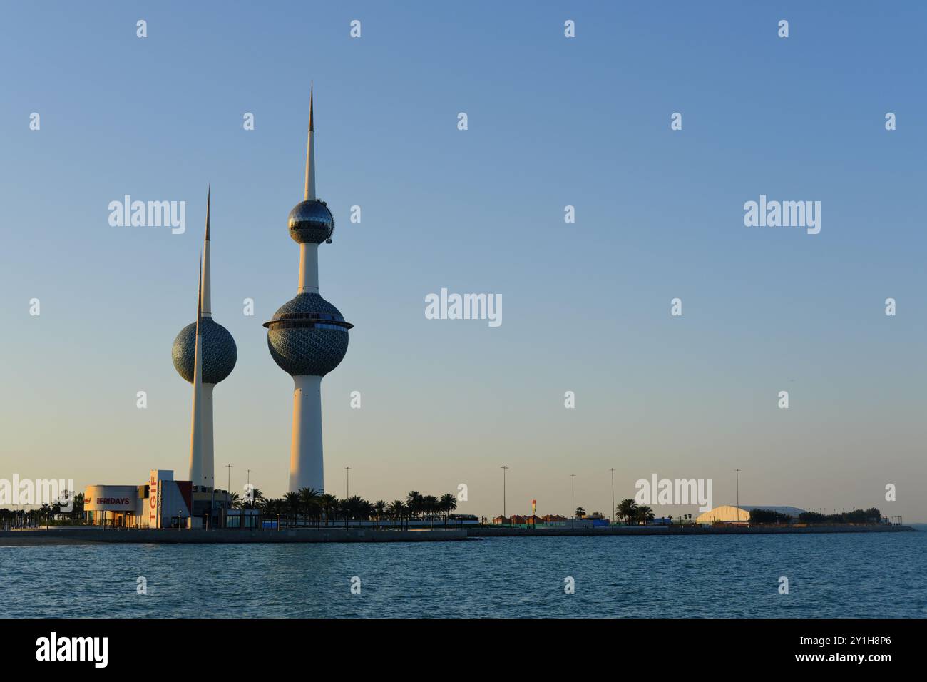 View from Kuwait City in a sunny day and sunset at the background Stock ...
