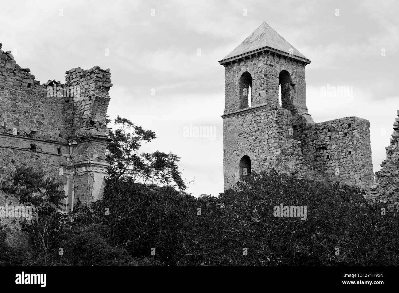Church old mountain village Black and White Stock Photos & Images - Alamy