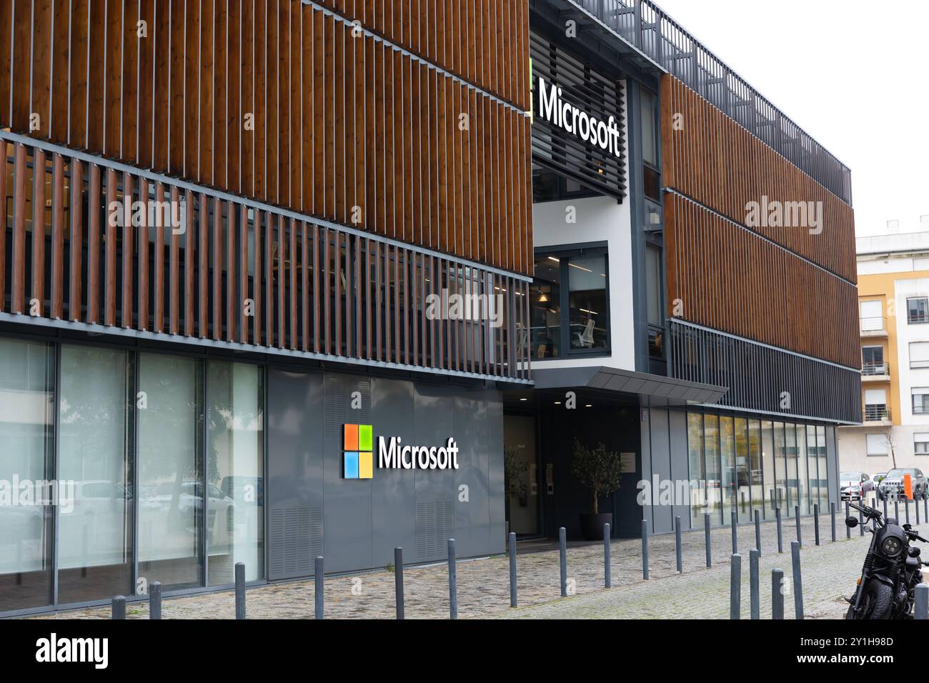 PORTUGAL, LISBON 12 december 2022: Microsoft logo on their office ...