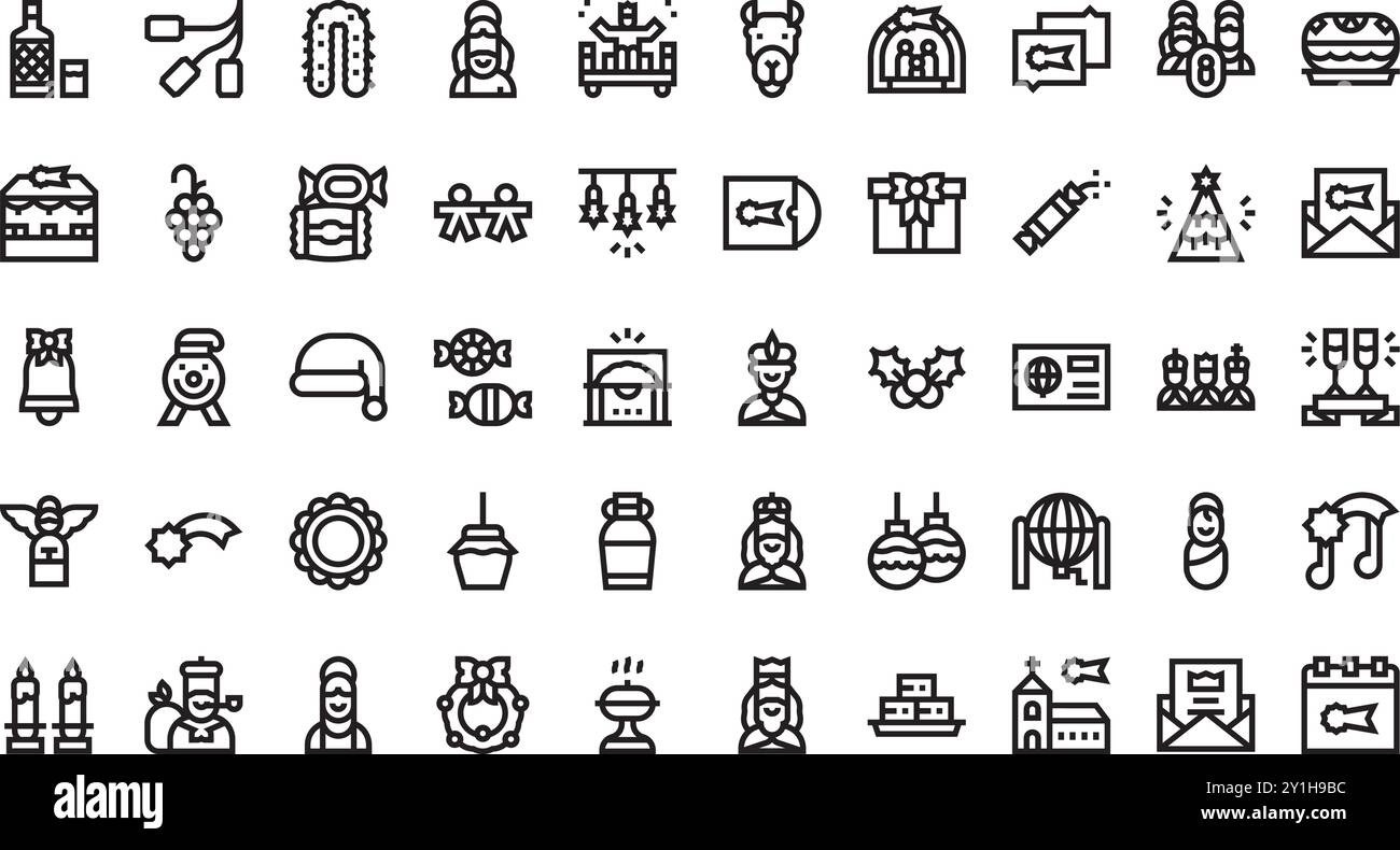 Christmas in spain icons High-Quality Vector Icons Collection with ...