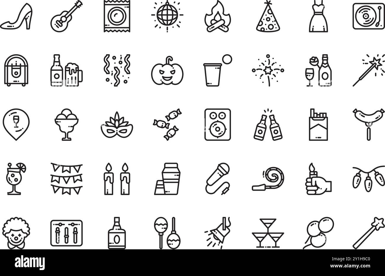 Night party icons High-Quality Vector Icons Collection with Editable ...