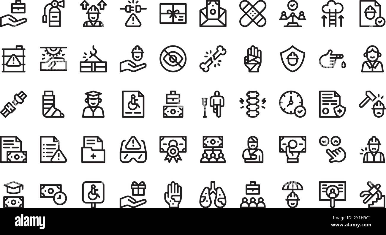Workers compensation icons High-Quality Vector Icons Collection with ...