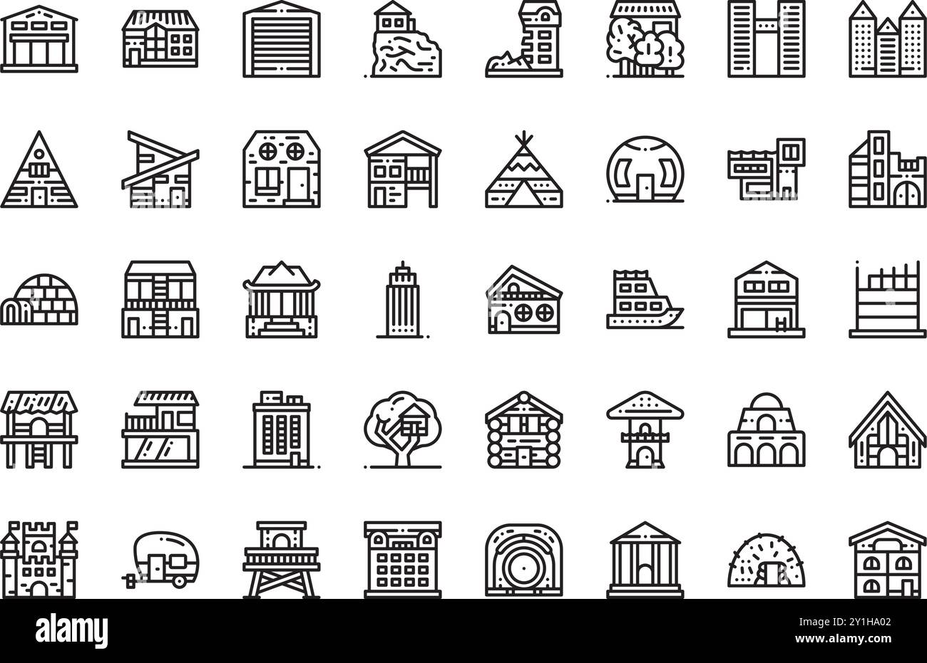 Type of houses icons High-Quality Vector Icons Collection with Editable ...