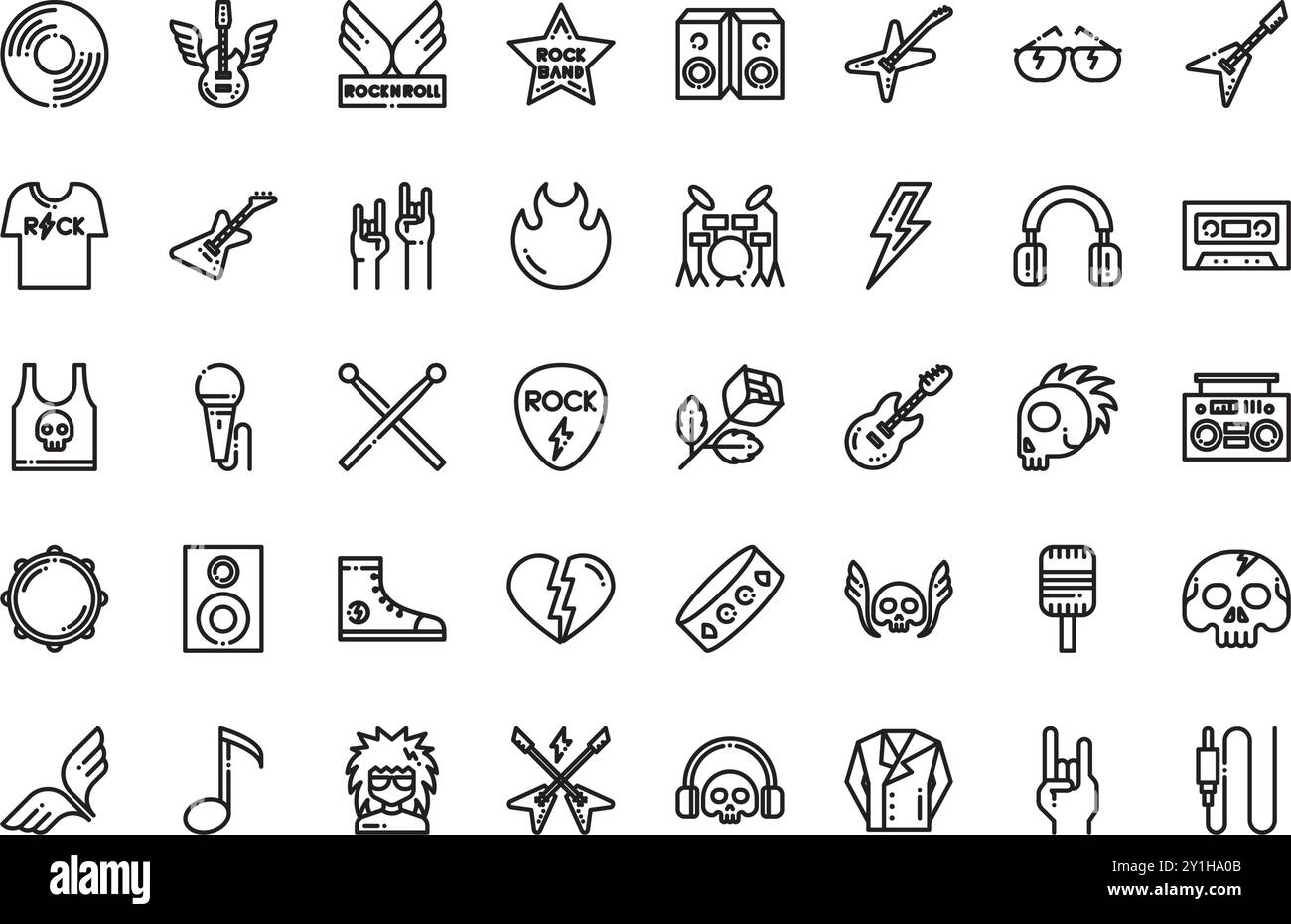 Rock roll icons High-Quality Vector Icons Collection with Editable ...