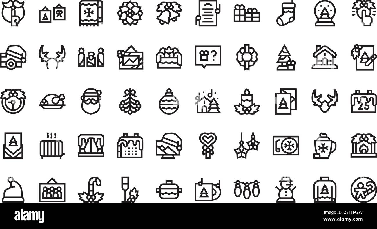 Christmas at home icons High-Quality Vector Icons Collection with ...