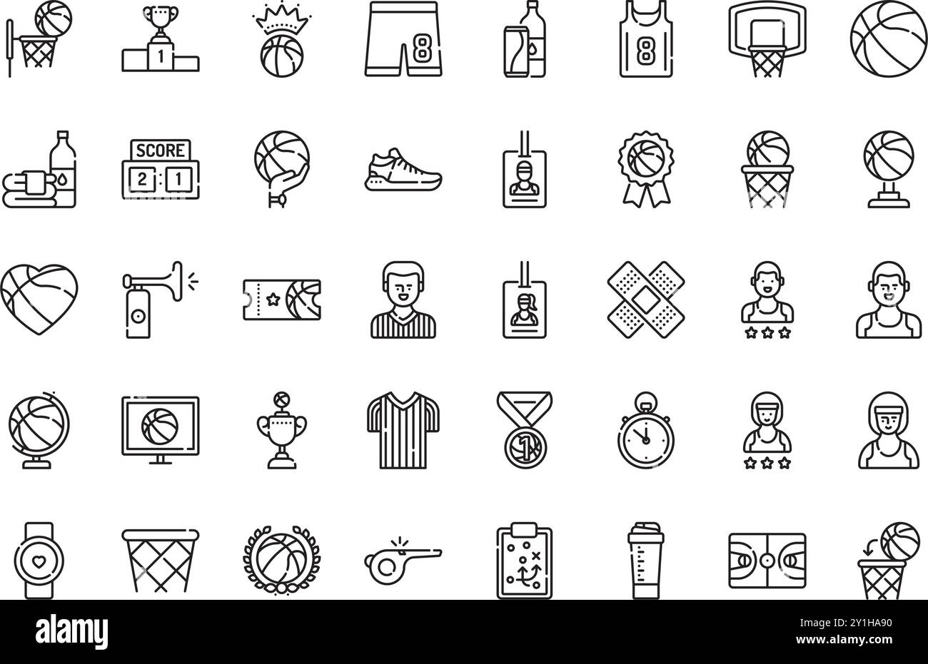 Basketball icons High-Quality Vector Icons Collection with Editable ...