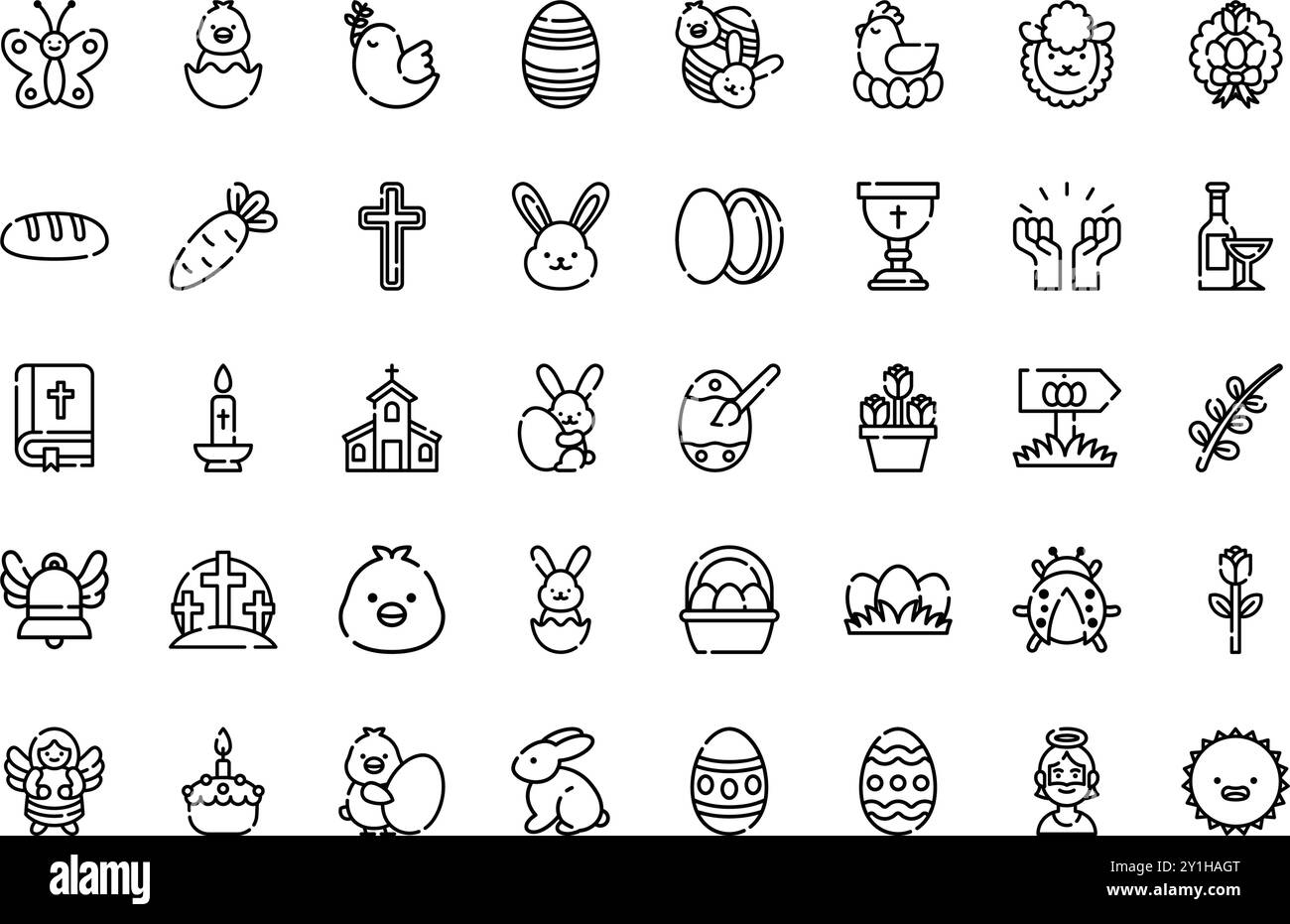 Easter icons High-Quality Vector Icons Collection with Editable Stroke ...
