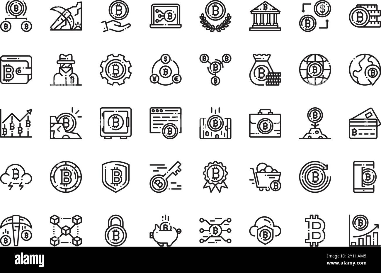 Bitcoin icons High-Quality Vector Icons Collection with Editable Stroke ...
