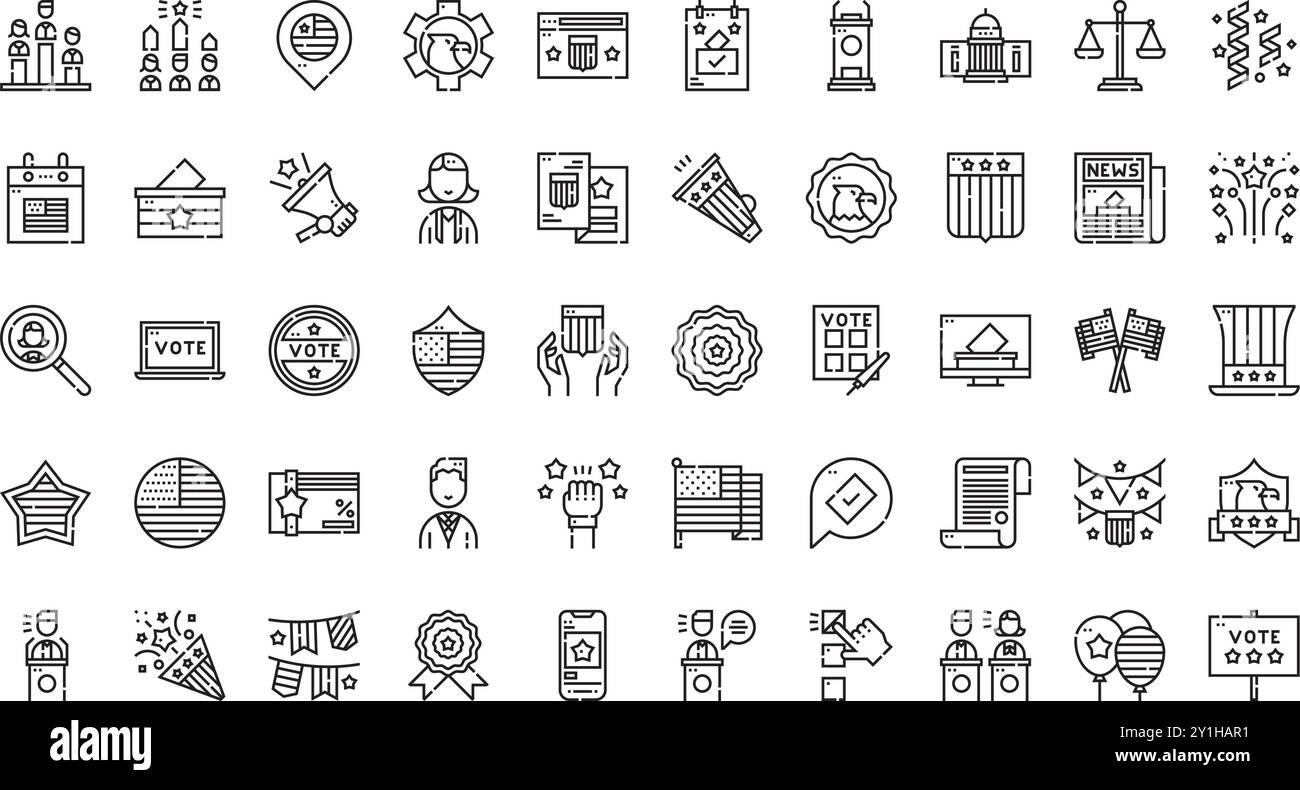Presidents day icons High-Quality Vector Icons Collection with Editable ...