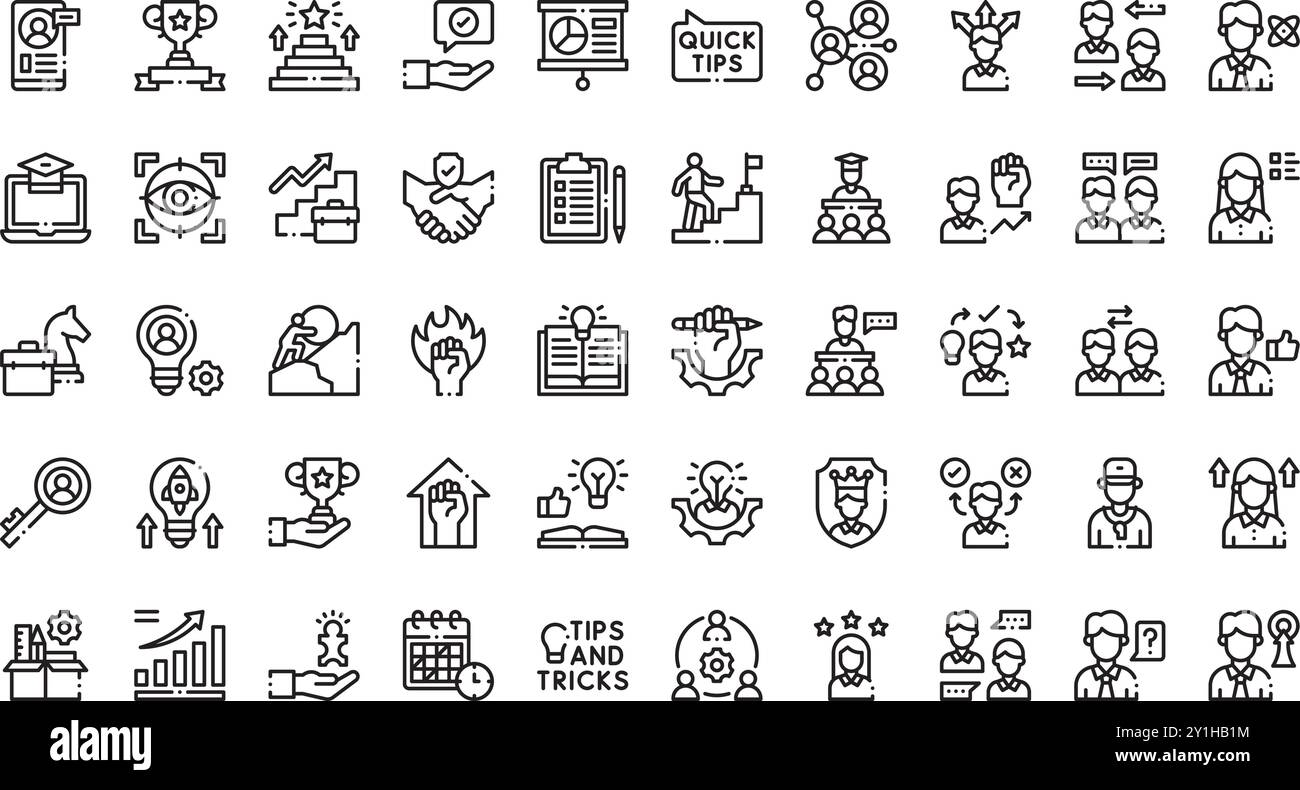 Mentoring and training icons High-Quality Vector Icons Collection with ...