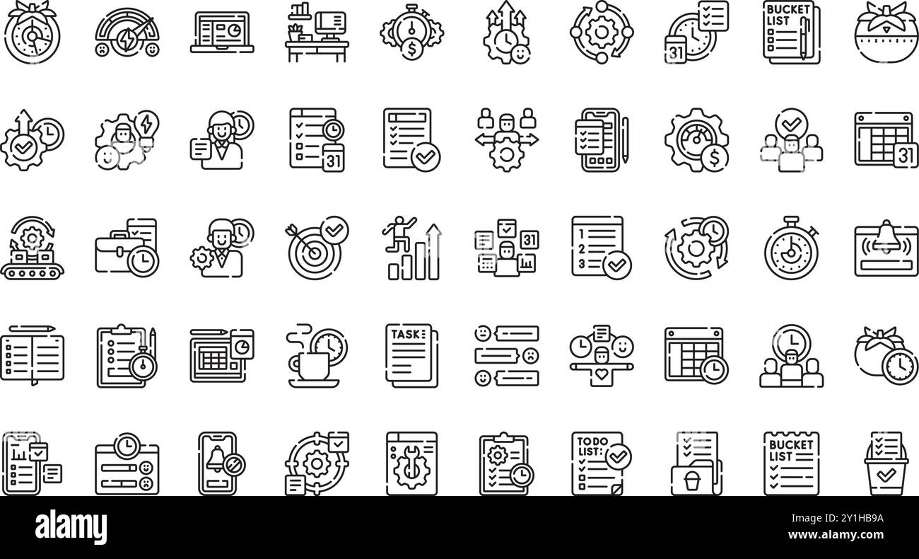 Productivity icons High-Quality Vector Icons Collection with Editable ...