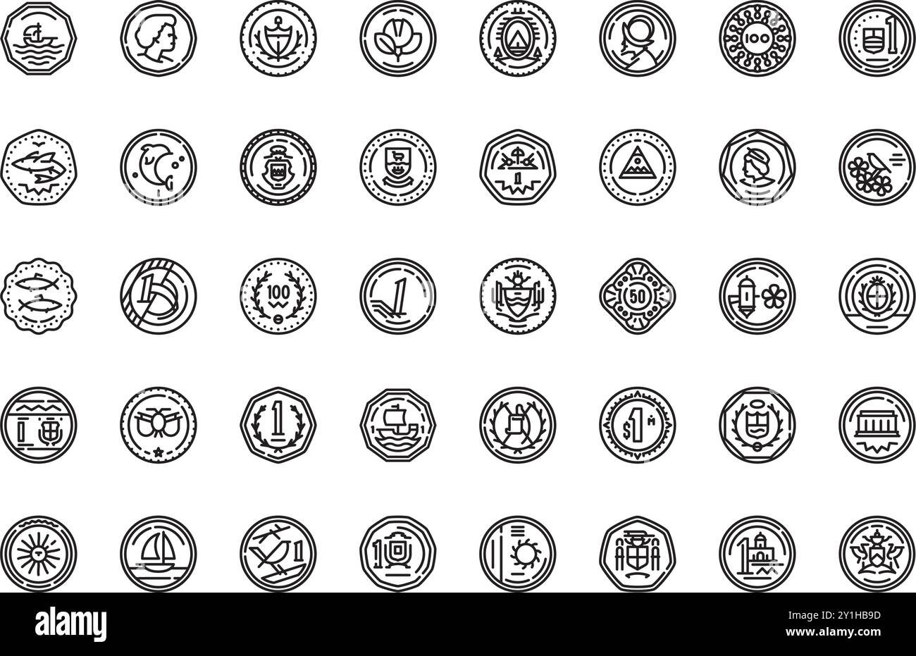 America coins icons High-Quality Vector Icons Collection with Editable ...