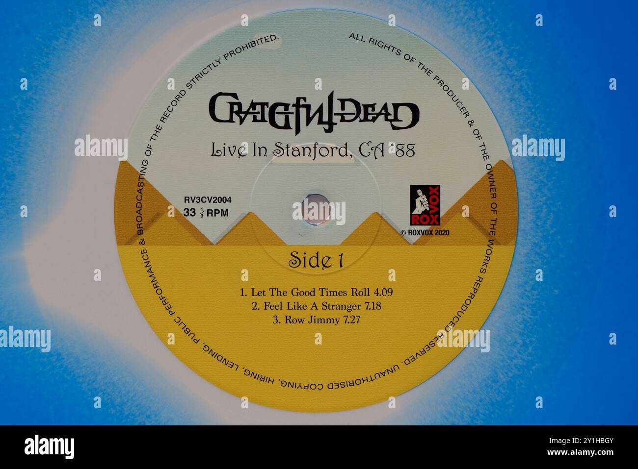 Record Label: Grateful Dead-Live at Stanford. ROXVOX label Stock Photo ...