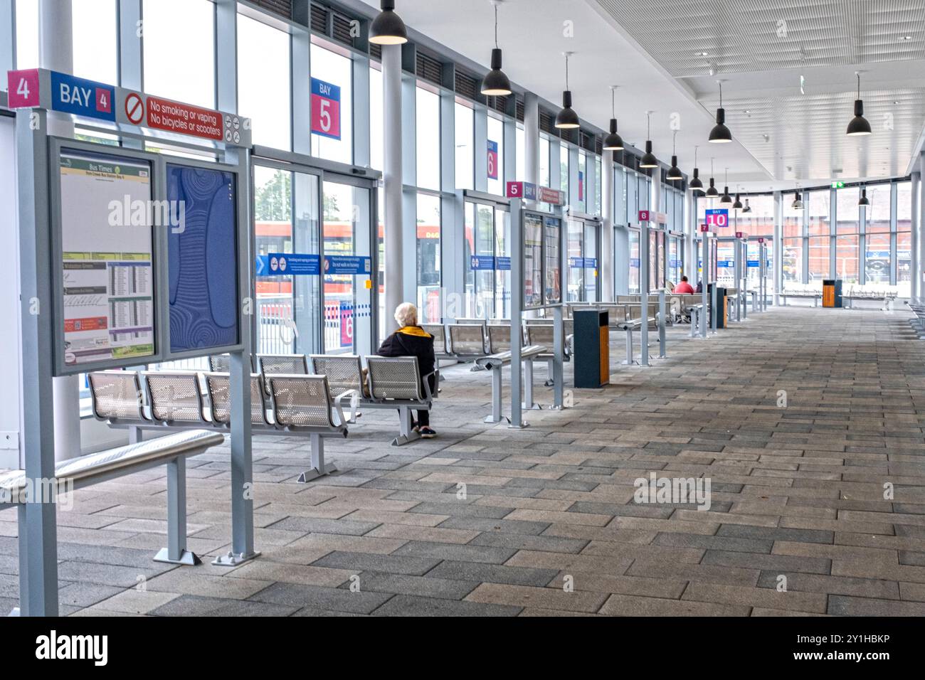 Interior view of the new, in 2024, Crewe Bus Station, Cheshire UK Stock ...