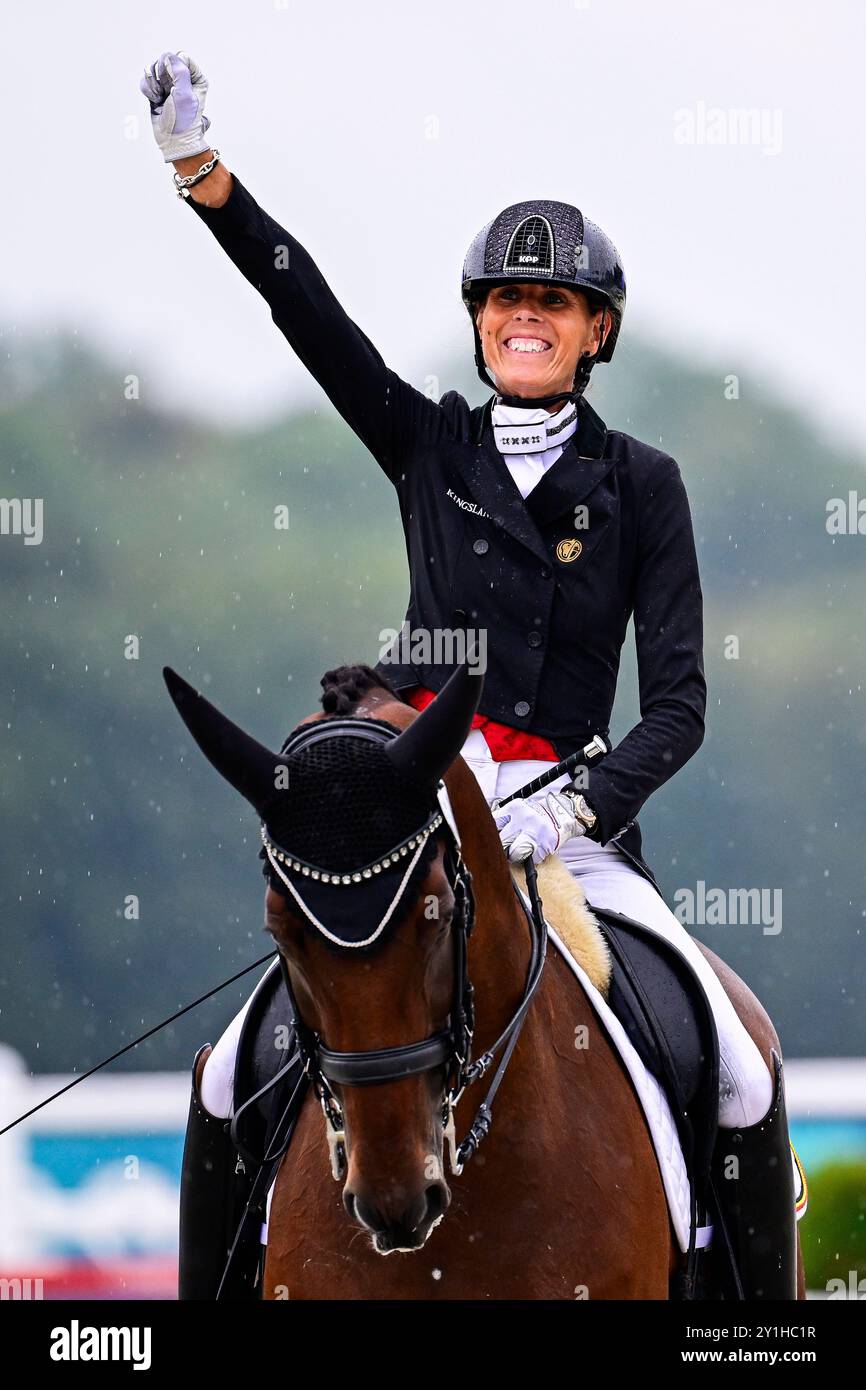 Paris, France. 07th Sep, 2024. Belgian Michele George celebrates after ...