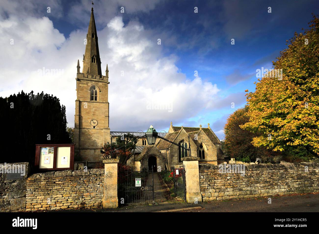 Autumn, St Marys church, Edith Weston village Rutland County, England ...