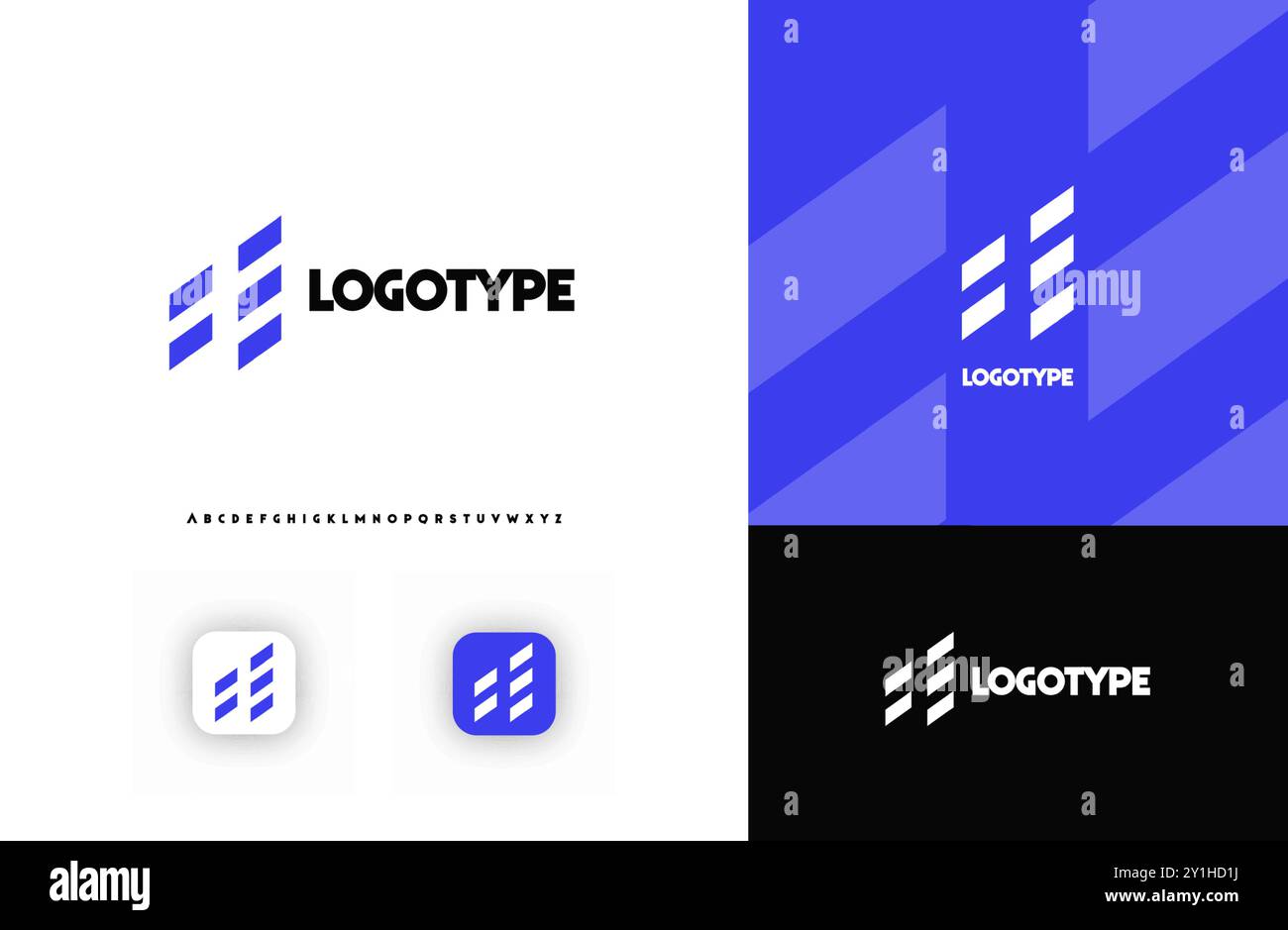 Bold diagonal stripes creating geometric shapes letter A logo for ...