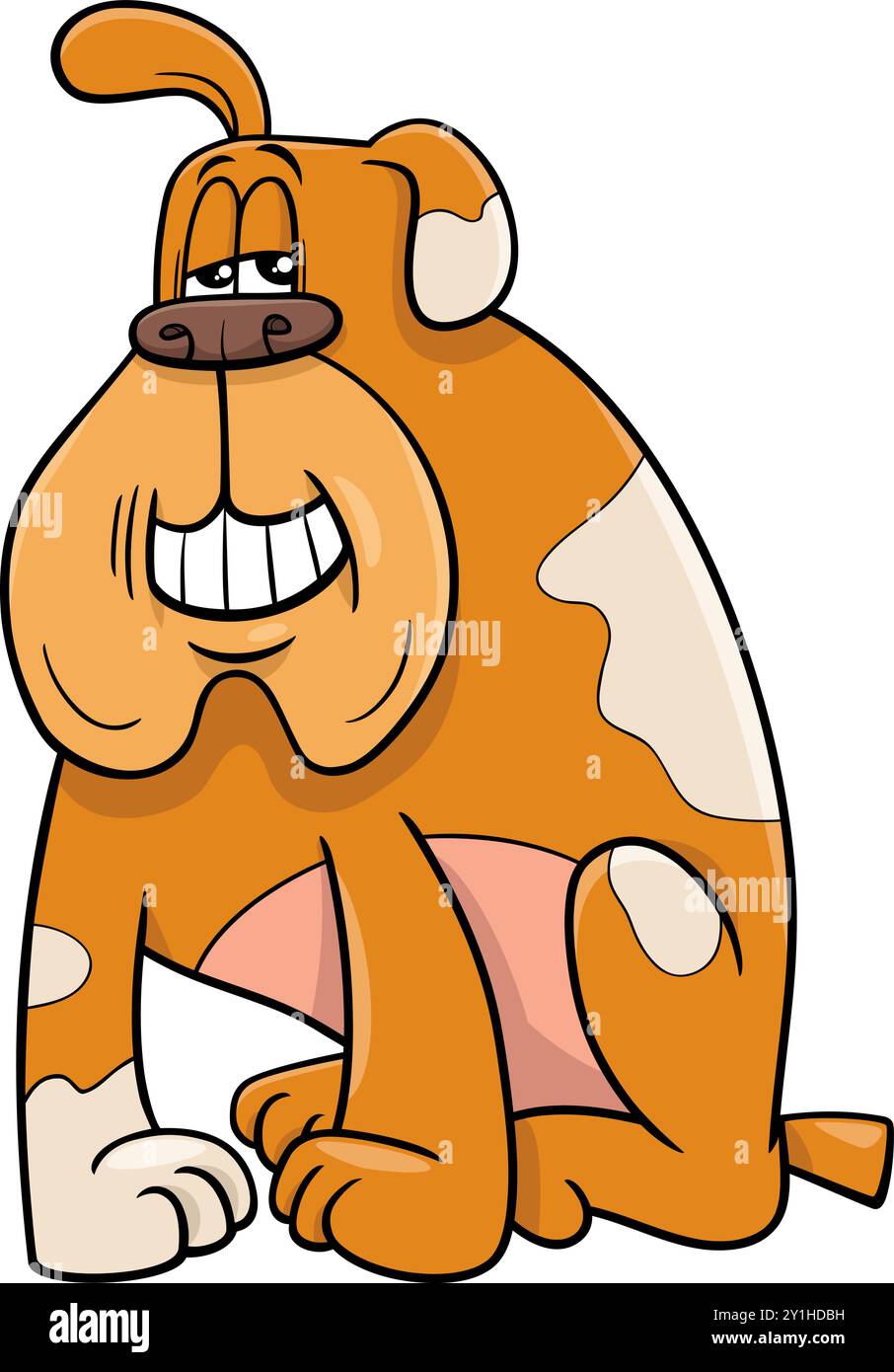 Cartoon illustration of funny spotted dog comic animal character Stock ...
