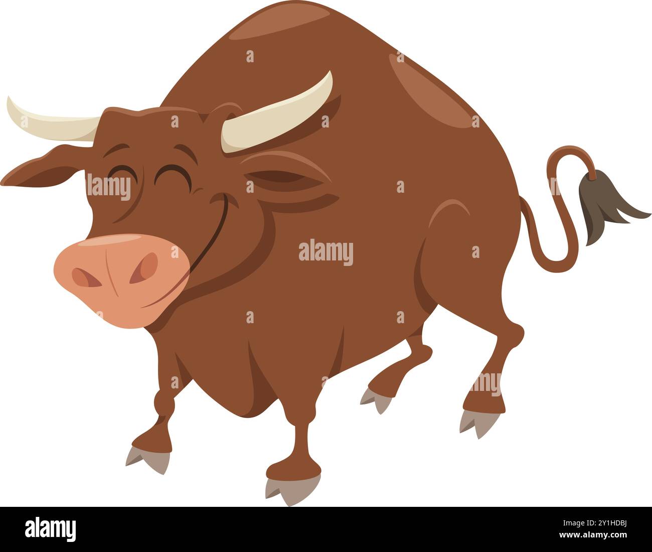 Cartoon illustration of funny bull farm animal character Stock Vector ...