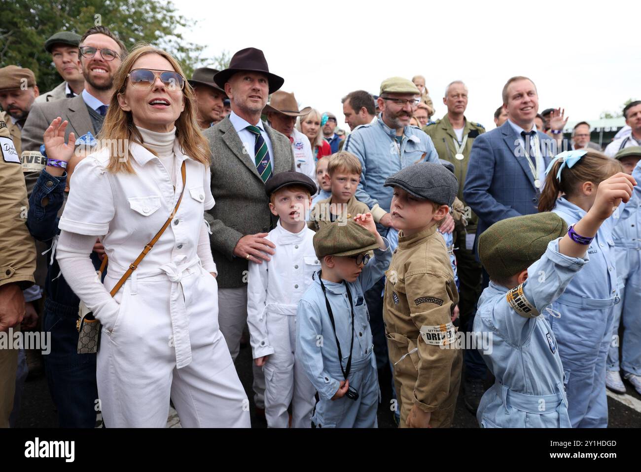 Geri Halliwell (left) and Christian Horner, (second from left) with ...