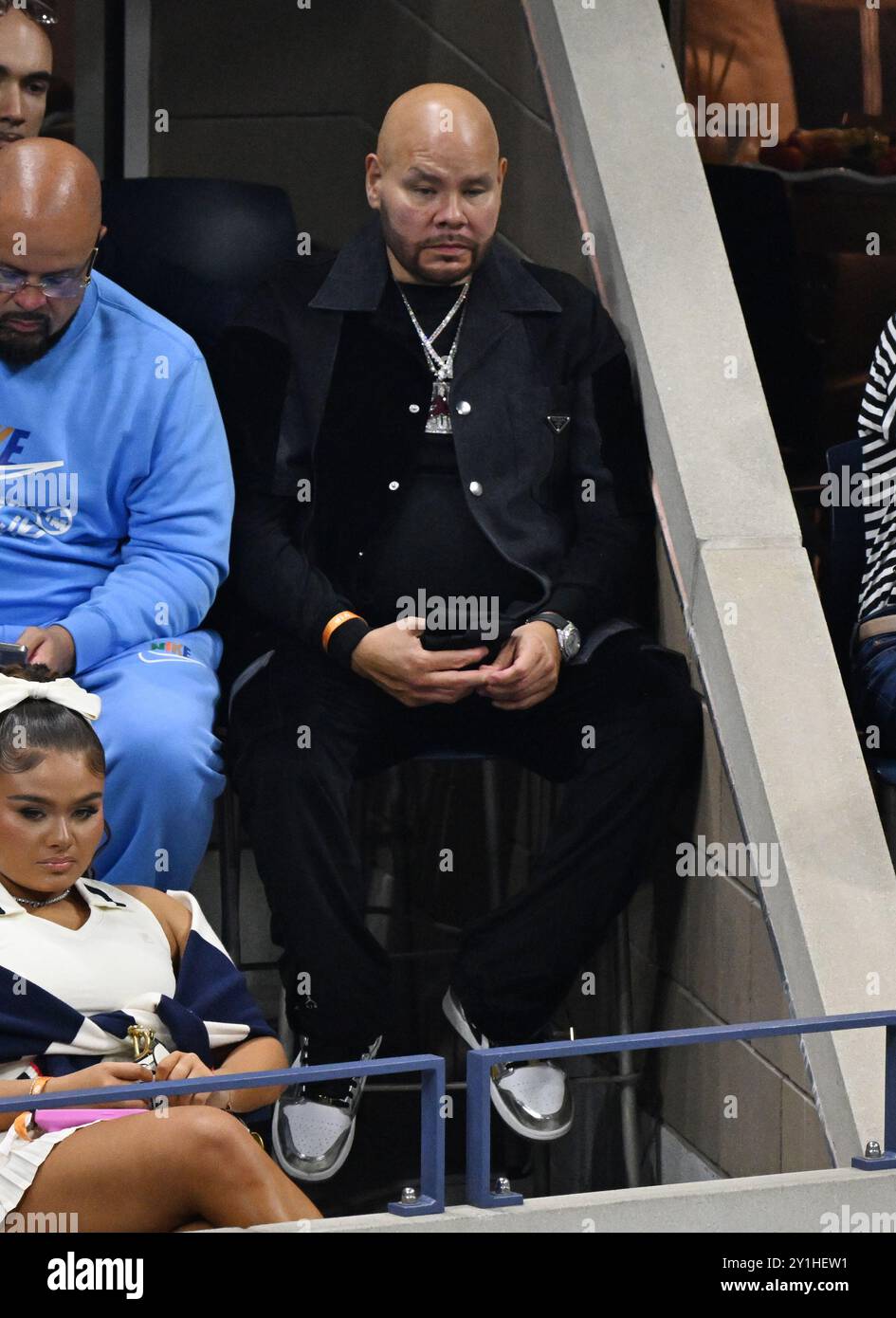 Flushing NY, USA. 05th Sep, 2024. **NO NY NEWSPAPERS** Fat Joe seen watching Frances Tiafoe Vs ...