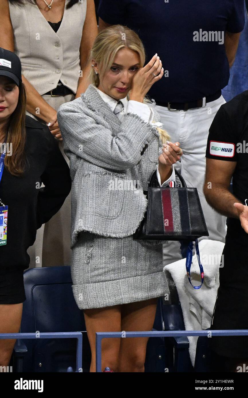 FLUSHING NY- SEPTEMBER 05: **NO NY NEWSPAPERS** Morgan Riddle seen watching Frances Tiafoe Vs ...