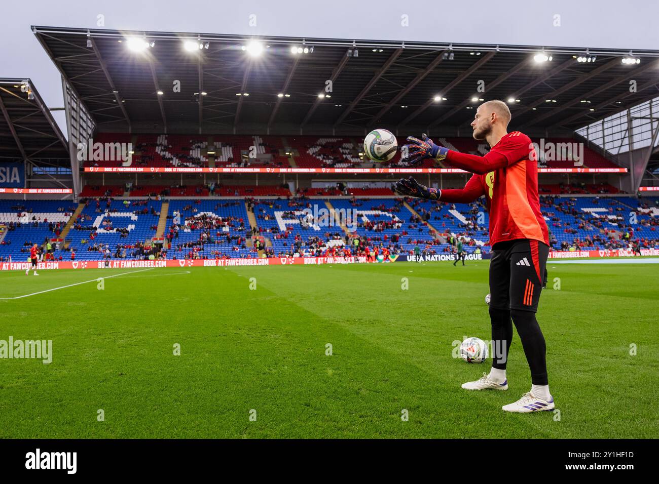 CARDIFF, WALES - 06 SEPTEMBER 2024: Wales' goalkeeper Adam Davies ...